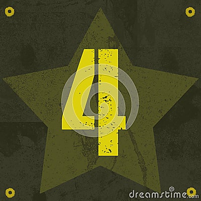US Army Style Number 4, Design Element, Typography Stencil Combat ...