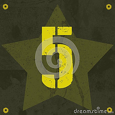 US Army Style Number 5, Design Element, Typography Stencil Combat ...