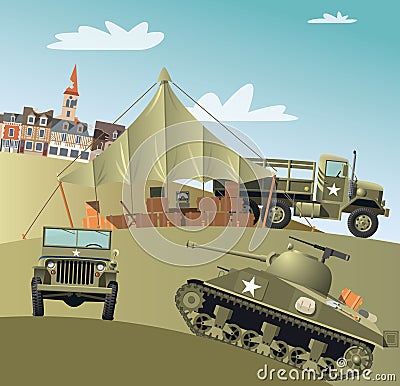 US Army Troops In Second World War Royalty-Free Illustration ...