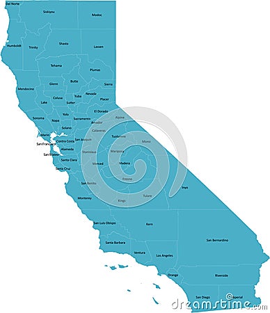 US California County Map Vector Illustration | CartoonDealer.com #280697256