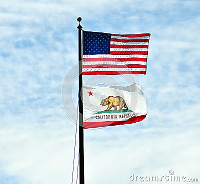 US And California Flags Royalty Free Stock Photo - Image: 10633025
