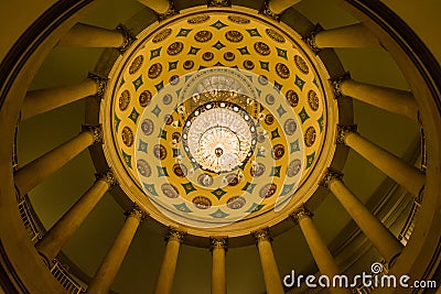 US Capitol Building Underground Crypt Chandelier Architecture In Stock ...