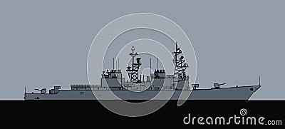 US Navy Spruance-class Destroyer. Vector Illustration | CartoonDealer ...