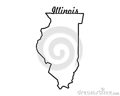US State Map. Illinois Outline Symbol. Vector Illustration ...