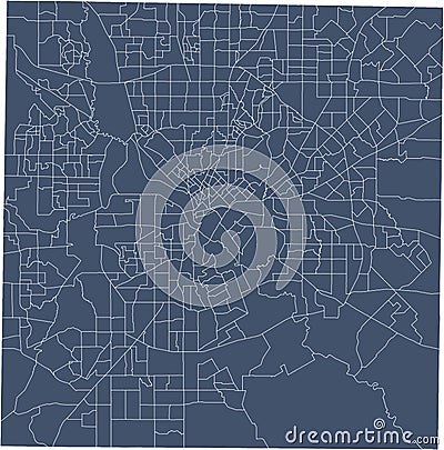 Dallas Map With Census Tracts For The County Vector Illustration ...