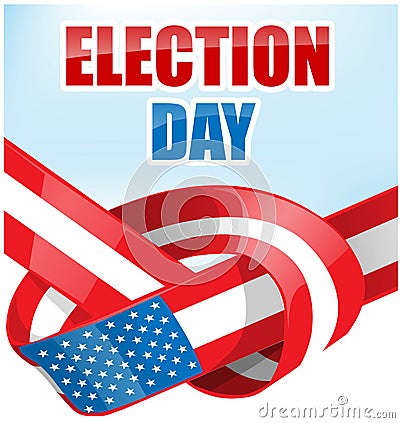 USA Election Day With Ribbon Flag Vector Illustration | CartoonDealer ...