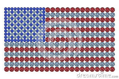 USA Flag Composed Of Different Color Brilliants Stock Photos - Image ...