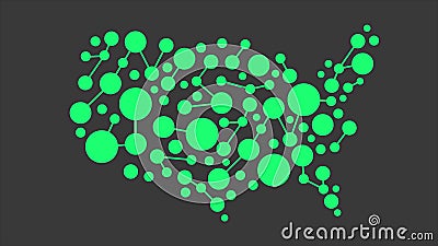 USA Green Network Map. Concept for Networking, Technology and ...