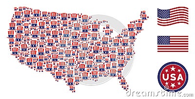 USA Map Collage Of Uncle Sam Hat Vector Illustration | CartoonDealer ...