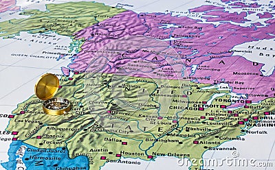 USA Map And Compass Stock Photo | CartoonDealer.com #78772686