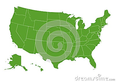 USA Map Green Stock Image - Image: 8202871