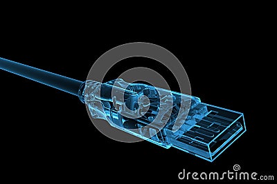 USB Connector 3D Xray Blue Royalty-Free Stock Photo | CartoonDealer.com ...