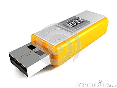 Usb Flash Memory Drive With Combination Lock Stock Images - Image: 21972194