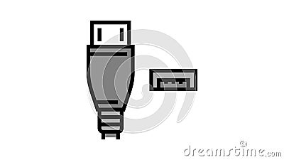 Usb Micro a Color Icon Animation Stock Footage - Video of charging ...