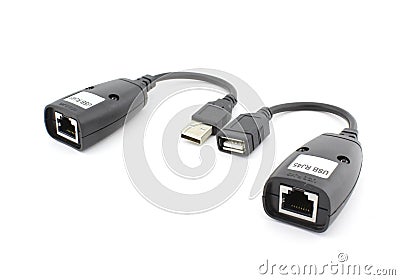 USB To UTP Cable Converter Stock Photo - Image: 75642155