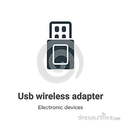 Usb Wireless Adapter Vector Icon On White Background. Flat Vector Usb ...