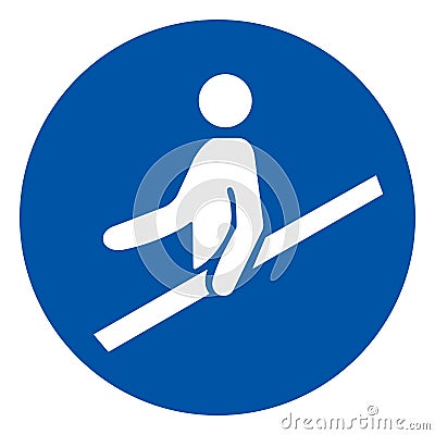 Use Handrail Symbol Sign,Vector Illustration, Isolated On White ...