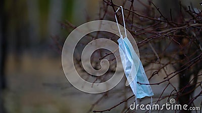 Used Disposable Face Mask in Puddle during Rain Stock Video - Video of ...