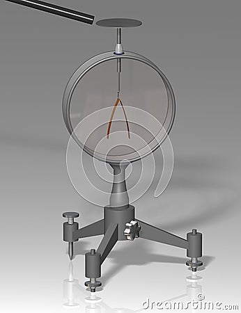 Charged Object And Diverge Leaves Electroscope. Physics Education. 3D Illustration On A Gray ...
