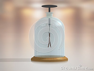 Gold-leaf Electroscope. Physics. 3D Illustration On A Colorful ...