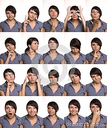 Useful Facial Expressions. Actor Faces. Royalty-Free Stock Photography ...
