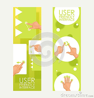 User Friendly Interface Symbols, Moves Set Of Horizontal Banners ...