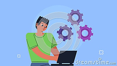 User with Laptop Device Animation Stock Footage - Video of laptop ...