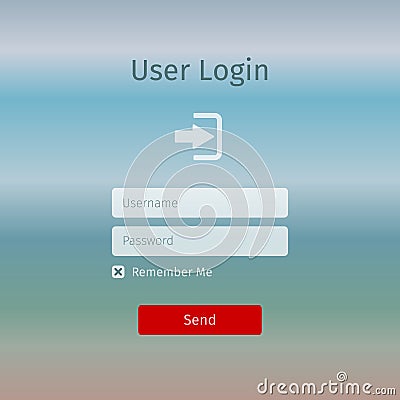 User Login Page On Gradient Background Stock Vector - Image: 51881693