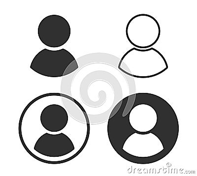 User Profile Login Or Access Authentication Icon Button Set. People ...