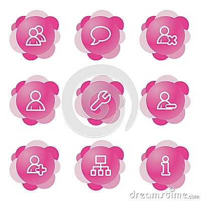 Users Icons, Pink Series Cartoon Vector | CartoonDealer.com #5758163