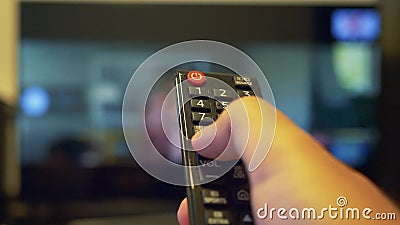 Using the Tv Remote and Pressing the Volume Up Button Stock Footage ...