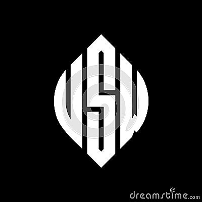 USW Circle Letter Logo Design With Circle And Ellipse Shape. USW ...