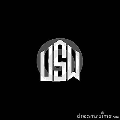 USW Letter Logo Design On BLACK Background. USW Creative Initials ...
