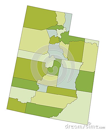 Detailed Editable Political Map With Separated Layers. Utah. Cartoon ...