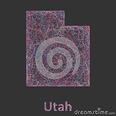 Utah Line Art Map Vector Illustration | CartoonDealer.com #105386708