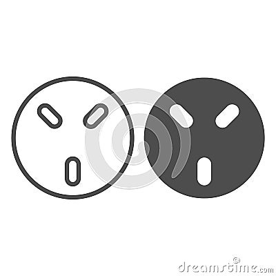 220V Socket Line And Solid Icon, Electric Car Concept, Universal Wall ...