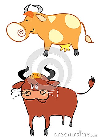 Vaca Y Toro Fotos de archivo - Imagen: 8414683