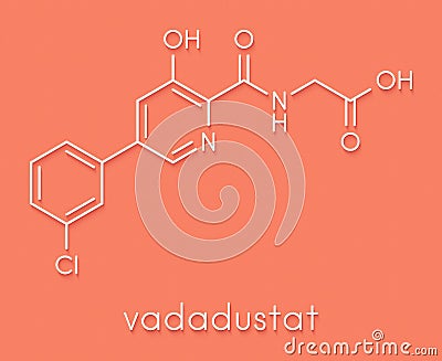 Vadadustat Drug Molecule. Skeletal Formula. Stock Photo | CartoonDealer ...