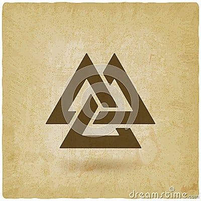 Valknut Symbol. Interlocked Triangles Old Background Vector ...