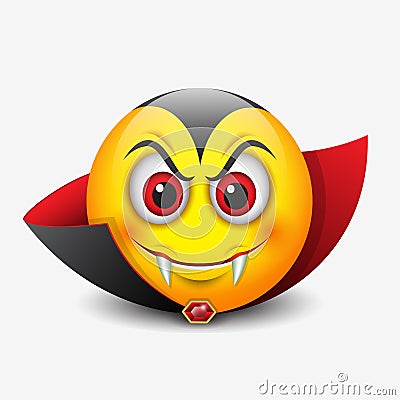 Vampire Emoticon, Emoji, Smiley - Vector Illustration | CartoonDealer ...