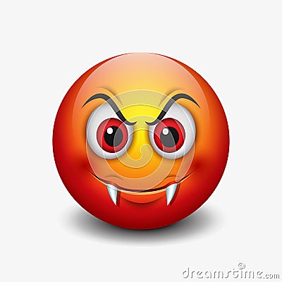 Vampire Emoticon Isolated On White Background - Smiley - Vector ...