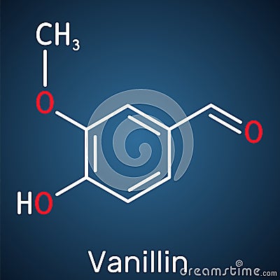 Vanillin Molecule. It Is Flavor Compound. Skeletal Chemical Formula On ...