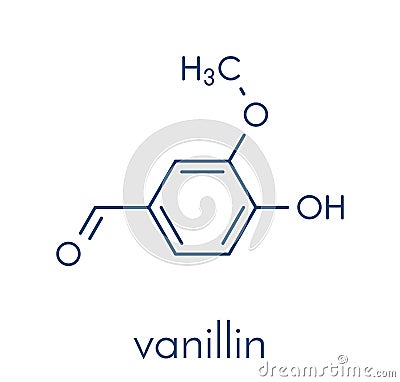 Vanillin Vanilla Extract Molecule. Skeletal Formula. Cartoon Vector ...