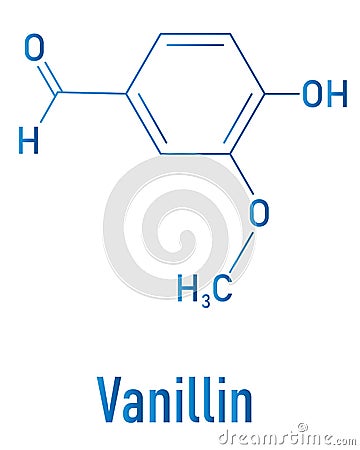 Vanillin Vanilla Extract Molecule. Skeletal Formula. Chemical Structure ...