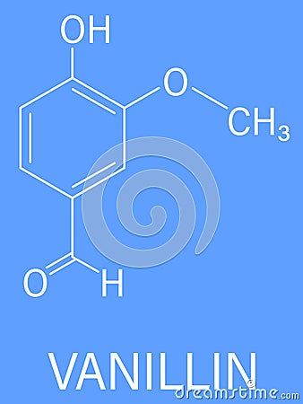 Vanillin Vanilla Extract Molecule. Skeletal Formula. Chemical Structure ...