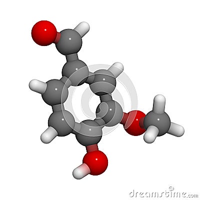 Vanillin (vanilla Flavor) Molecule, Chemical Structure Stock Image ...