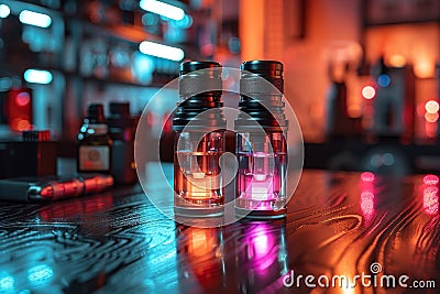 Vape Inventory Two Electronic Cigarettes On Table For Safe Smoking And ...