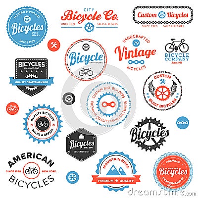 Set of Labels for a Bicycle Shop. Stock Vector - Illustration of logo ...