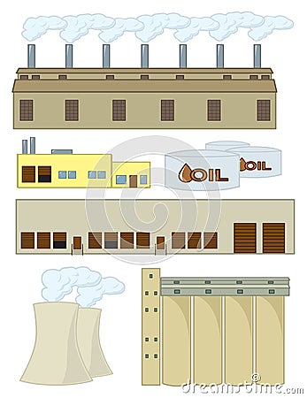Various Industrial Structures Cartoon Vector | CartoonDealer.com #23751877