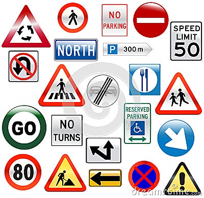 Various Road Sign Glossy Royalty Free Stock Photo - Image: 16829665